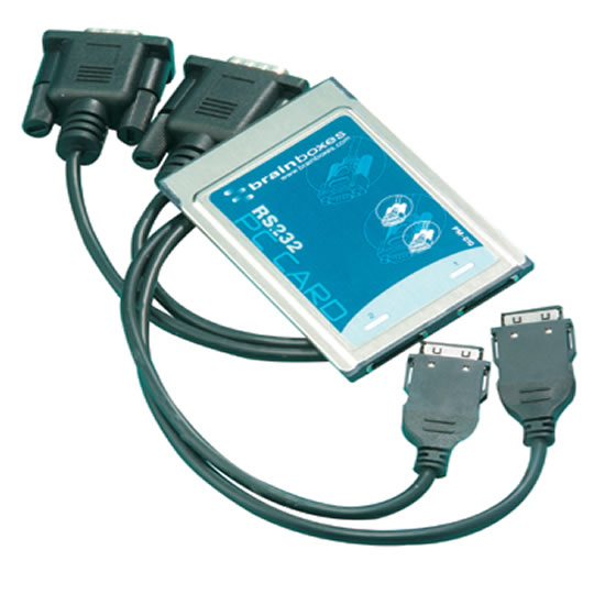 Brainboxes- PCMCIA 2 Port Velocity Serial (RS-232) PC Card with 128 ...