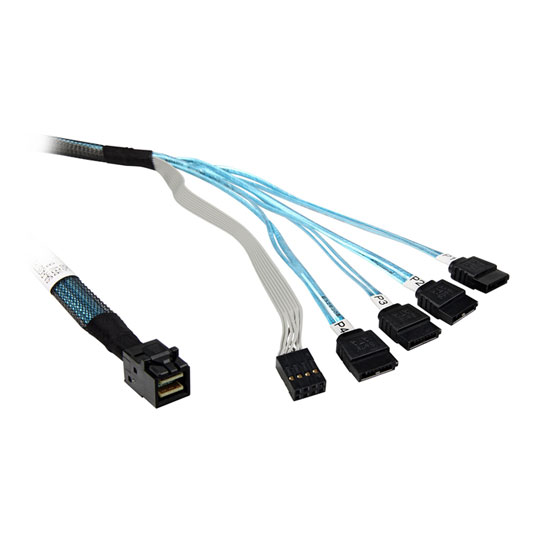 Broadcom LSI00409 mini SAS HD to 4x SATA Data Port Cable LN94483 - L5 ...