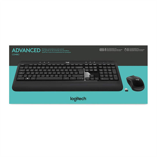 Logitech Advanced Combo Wireless Keyboard and Ambidextrous Mouse (K540E ...