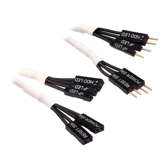 Corsair 30cm White Premium Braided Sleeved Front Panel Extension Kit ...