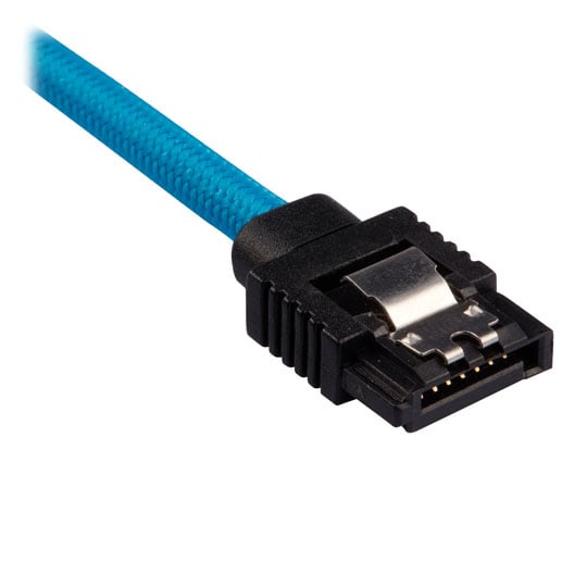 Corsair 30cm Blue Premium Braided Sleeved SATA Data Cable LN95620 - CC ...