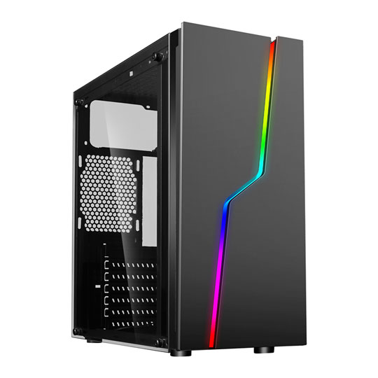 CiT Bolt RGB Tempered Glass Midi PC Gaming Case LN96377 - CIT-BOLT ...