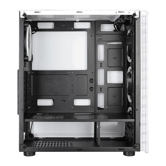 CiT Raider RGB LED White Tempered Glass Midi PC Gaming Case LN99421 ...