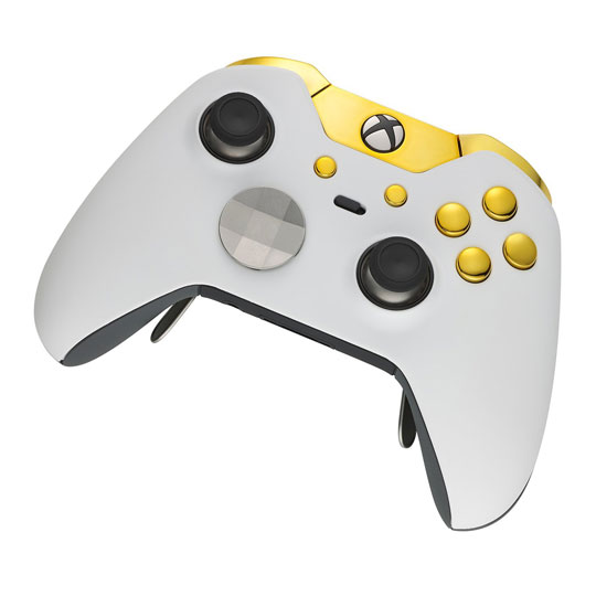 Custom Controllers Xbox One Elite Controller White Velvet/Gold LN99723 ...