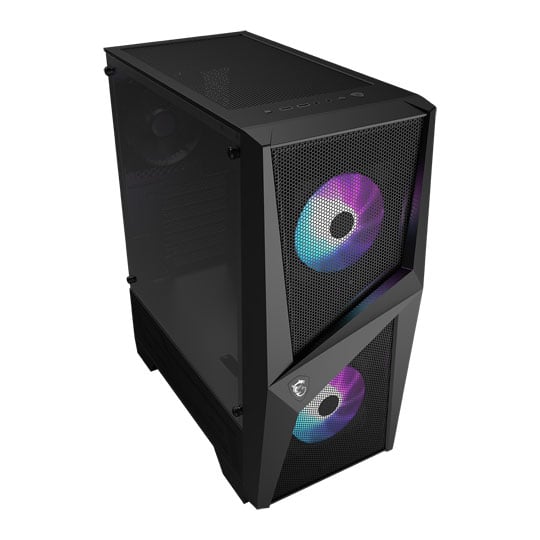 MSI MAG FORGE 100R Mid Tower Windowed PC Gaming Case inc 2 x RGB Fans ...