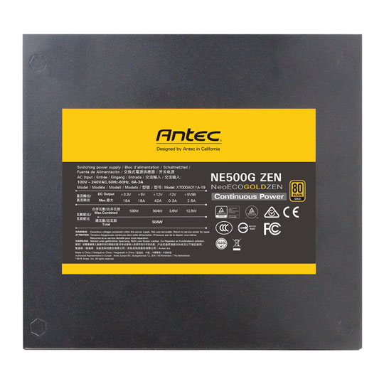 Antec NE500G ZEN 500 Watt Fully Wired 80+ Gold PSU/Power Supply ...