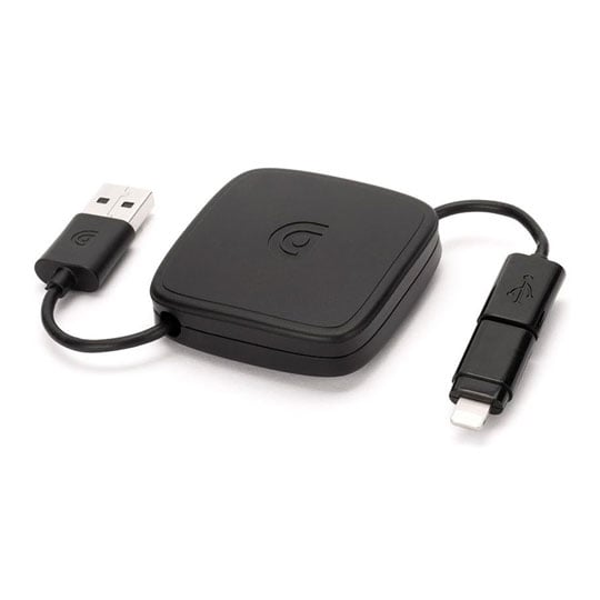 Griffin 2-in-1 Black Retractable USB to Lightning Cable LN102821 ...