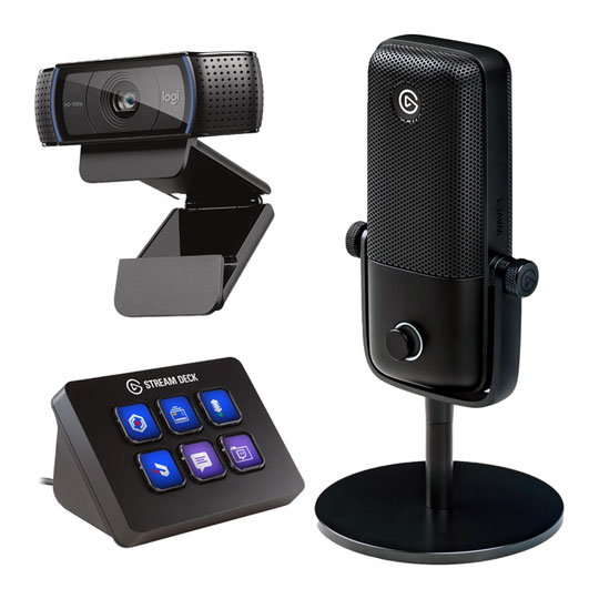 Elgato Wave:1 Microphone, Logitech C920 HD Pro Webcam & Elgato Stream ...