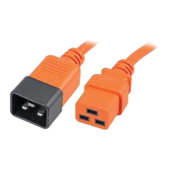 Xclio 1m IEC Male C20 to Female C19 Extension Lead - Orange LN105985 ...