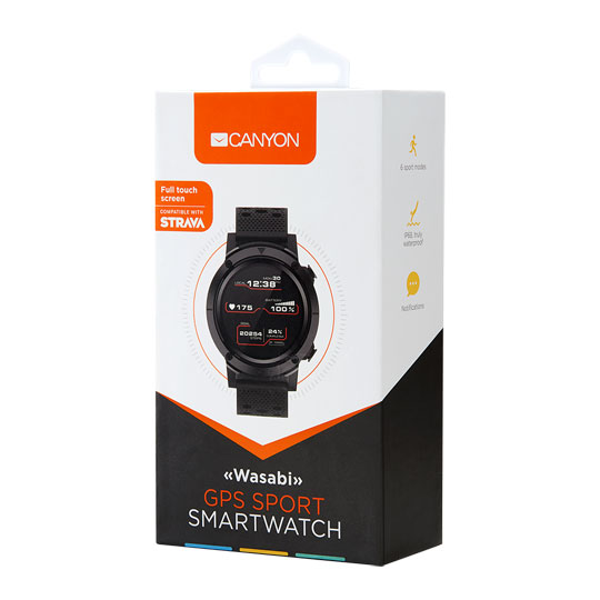 Canyon Wasabi GPS Sports IP68 Smartwatch LN106934 - CNS-SW82BB | SCAN UK