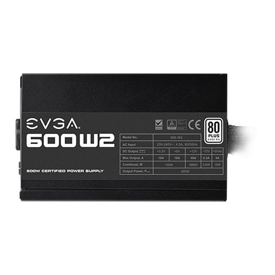 EVGA 600 W2 80+ ATX Fully Wired Power Supply (2020 Update) LN107293 ...