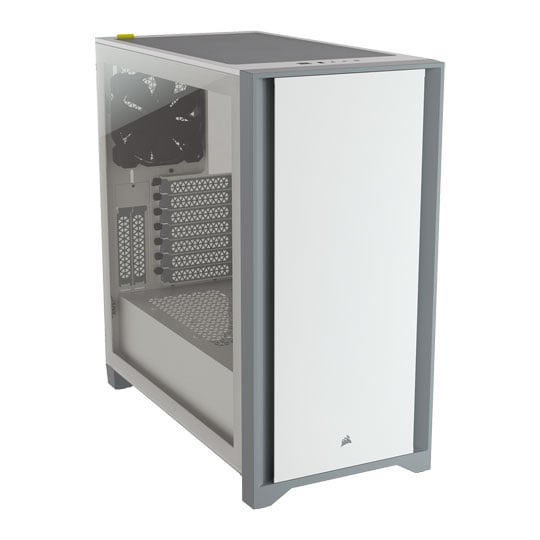 Corsair White 4000D Mid-Tower Tempered Glass Window Gaming Case White ...