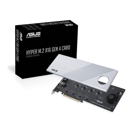 ASUS HYPER M.2 PCIe x16 Gen 4 NVMe Card with 4x M.2 Slots LN110773 ...