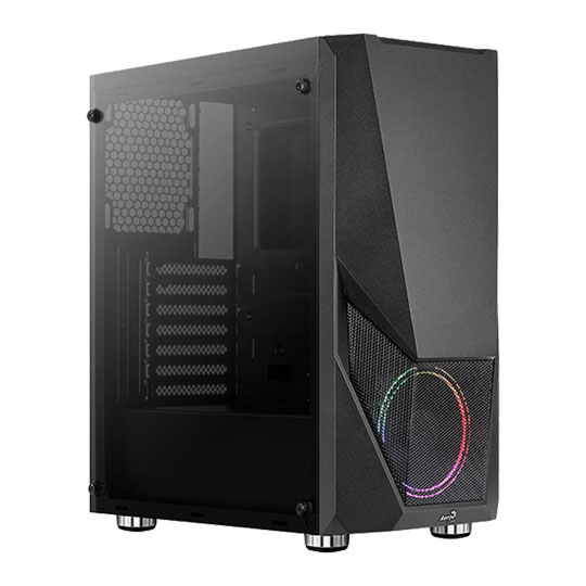 Aerocool Zauron RGB Black Mid Tower Tempered Glass PC Gaming Case ...