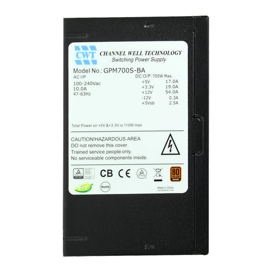 CWT 700 Watt 80 PLUS Bronze PSU/Power Supply LN111655 - GPM700S-BA ...