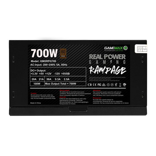GameMax RPG Rampage 700W 80+ Bronze Power Supply LN111905 - GMXRPG700 ...