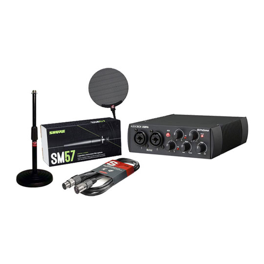 PreSonus AudioBox USB 96 Interface, Shure SM57, Pop Screen, Stand and ...