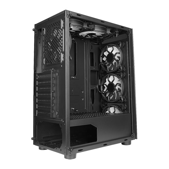 CiT Mirage F6 Black Mid Tower Tempered Glass PC Gaming Case LN113265 ...
