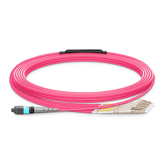 10m MTP® Female to 4 LC UPC Duplex 8 Fibres Type B Plenum (OFNP) OM4 50 ...