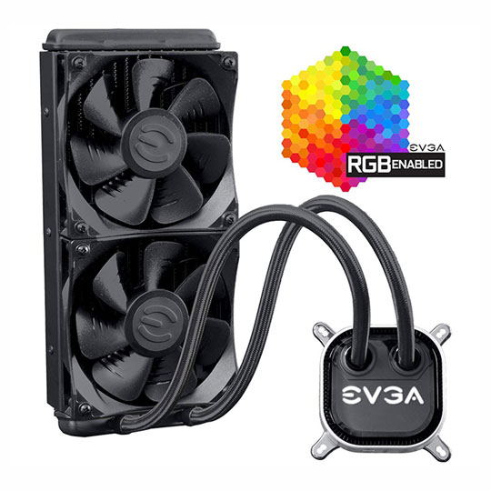 Refurbished - EVGA 240mm CLC 240 RGB Intel/AMD Open Box Liquid Cooler ...