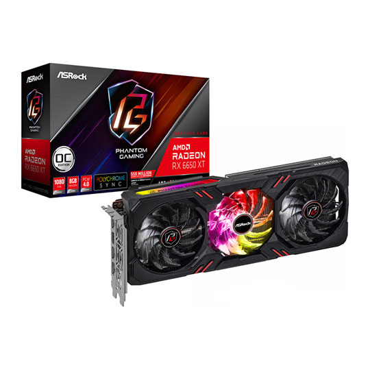 Asrock AMD Radeon RX 6650 XT Phantom Gaming D 8GB OC Graphics Card ...