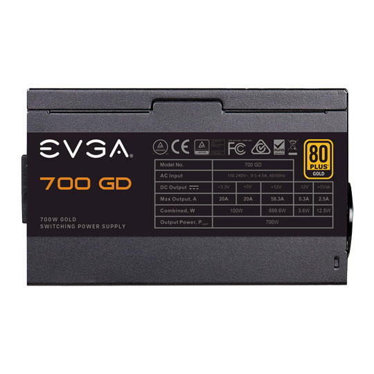 EVGA GD 700 Watt 80+ GOLD Wired Refurbished Power Supply/PSU LN126265 ...