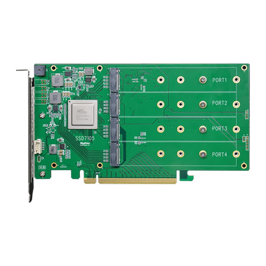 HighPoint SSD7105 PCIe 3.0 x16 4-Port M.2 NVMe Raid Controller LN127498 | SCAN UK