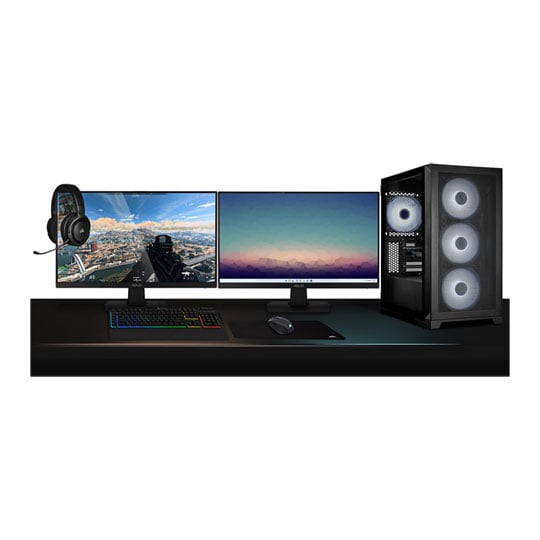 Full Gaming Setup Powered by NVIDIA GeForce and AMD with 2 Monitors ...