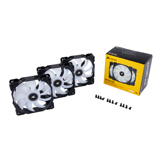 Corsair AF120 120mm White LED 3-Pin Triple Fan Pack Refurbished ...