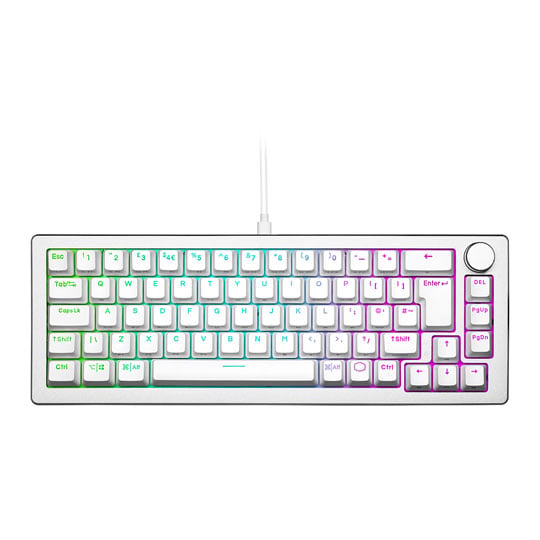 Cooler Master CK720 65% Hot-Swappable Mechanical White/Silver Gaming ...