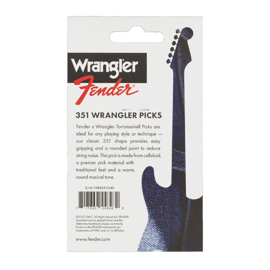 Fender and Wrangler Picks, 351 Shape, Tortoiseshell, (8) LN134133 ...