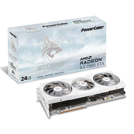 PowerColor AMD Radeon RX 7900 XTX Hellhound Spectral White 24GB Open ...