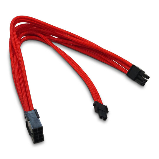 Xclio Red 6+2 Pin Braided PCIe Cable LN137896 - 0 | SCAN UK