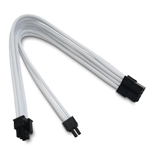 Xclio White 6+2 Pin Braided PCIe Cable LN137904 | SCAN UK