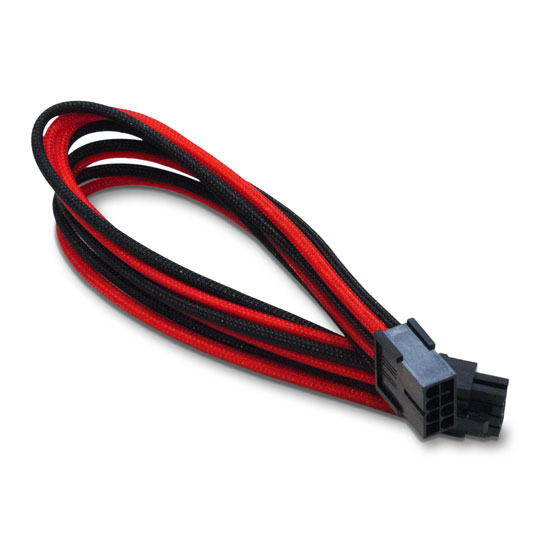 Xclio Black and Red 6+2 Pin Braided PCIe Cable LN137908 | SCAN UK