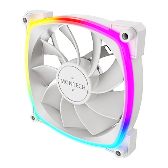 Montec RX120 PWM White 120mm Reversible ARGB Case Fan LN140872 - RX120 ...