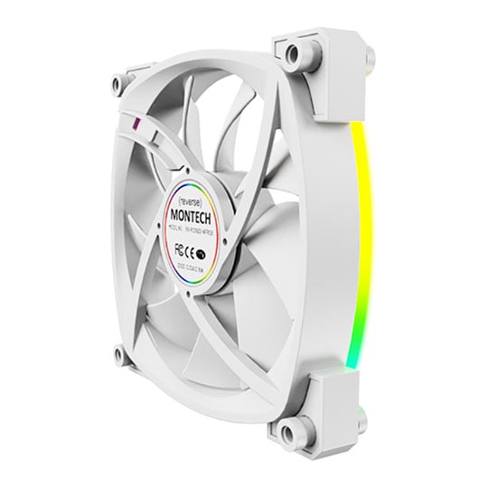 Montec RX120 PWM White 120mm Reversible ARGB Case Fan LN140872 - RX120 ...