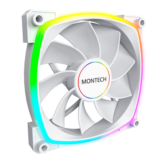 Montech RX140 PWM White 140mm Reversible ARGB Case Fan LN140877 - RX140 ...