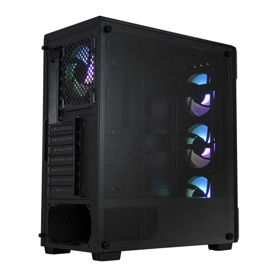 CiT Crossfire Mesh Mid-Tower Windowed Black PC Gaming Case LN142176 ...