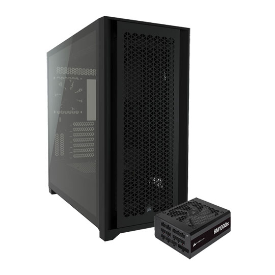 Corsair 5000D Airflow Black Chassis + Corsair RM1000x Black PSU Bundle ...