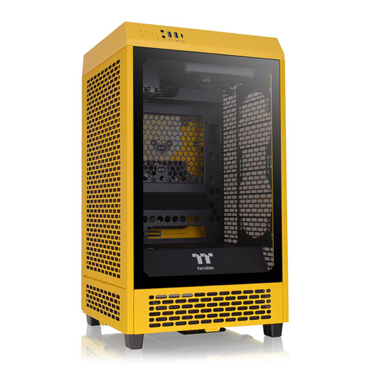 Thermaltake The Tower 200 Bumblebee mini-ITX Case Tempered Glass PC ...
