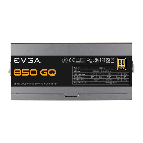 EVGA 850 Watt GQ Gold Semi Modular ATX PSU/Power Supply LN143811 - 210 ...