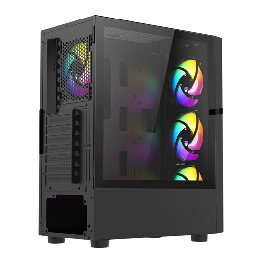 Vida Tempest Black Tempered Glass ATX PC Gaming Case LN144567 - TEMPEST ...