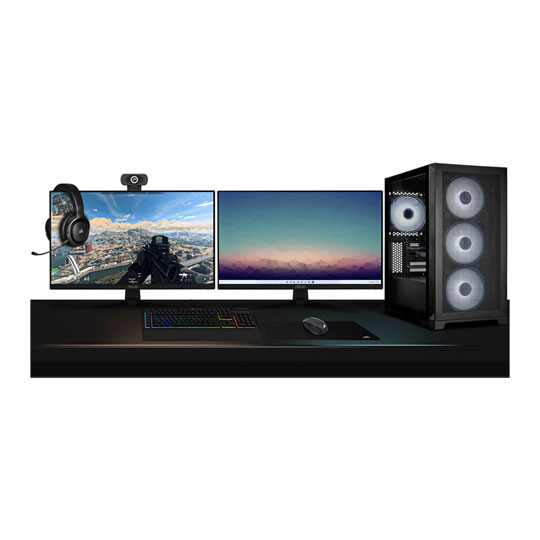 Full Streaming Setup Powered by AMD & Intel with 2 Monitors + Keyboard ...