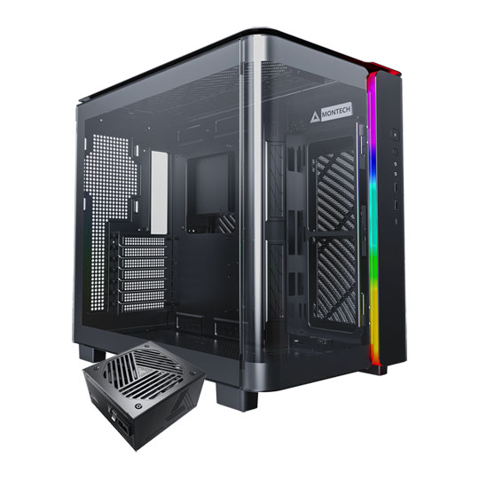 Montech KING 95 Black PC Case + Montech TITAN GOLD 1000W PSU Bundle ...