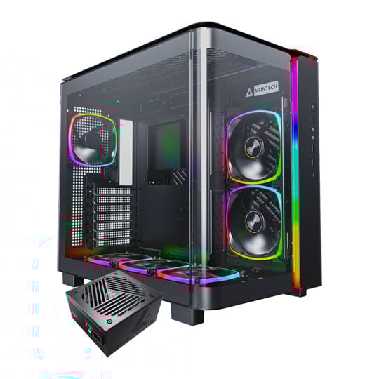 Montech KING 95 Black PRO PC Case + Montech TITAN GOLD 1000W PSU Bundle ...
