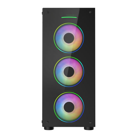 CiT Mirage F6 Black Tempered Glass ATX Gaming Case LN145387 ...