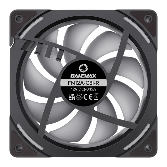 GameMax Infinity Black 120mm ARGB Reversible Blade Case/CPU Cooler Fan ...