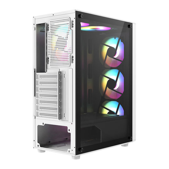 CiT Carisma White Mid Tower Tempered Glass PC Gaming Case LN146904 ...