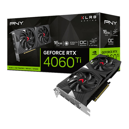 PNY NVIDIA GeForce RTX 4060 Ti 16GB XLR8 VERTO Dual OC Ada Lovelace ...